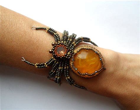 Браслет Янтарный паук всё о бисере и бисерном