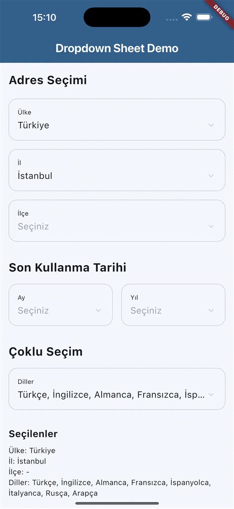 Dropdownsheet Flutter Package