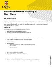 Mechanical Hardware Workshop Study Notes Pdf Docx During This Week S Practical Engineering