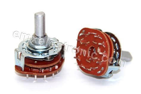 Rotary Switch 2 Pin 6 Ways Emx Electronic