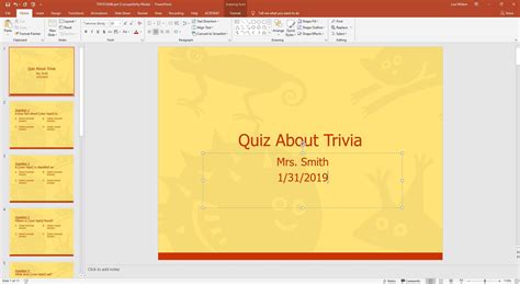 PowerPoint Template For A Multiple Choice Quiz