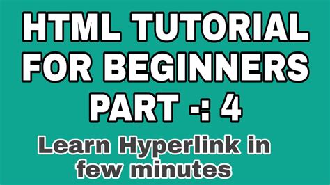 Html Tutorial For Beginnershow To Create Hyperlink In Htmlhyperlink In Html Youtube