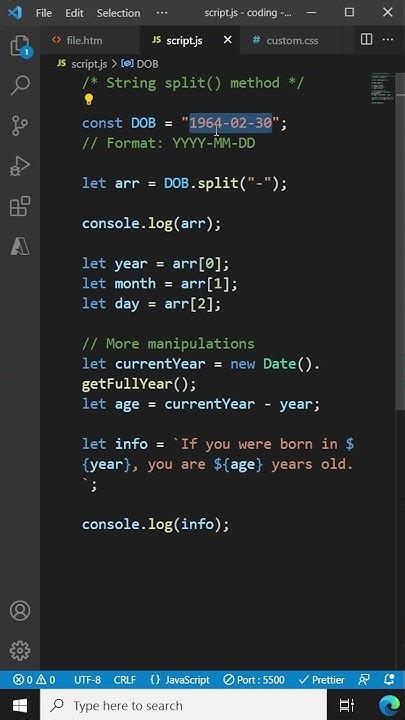 Javascript String Split Method Javascript Tutorial For Beginners