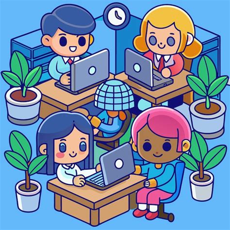 Premium Vector Collaborative Teamwork Modern Office Workers Engaged In Creative Problemsolving