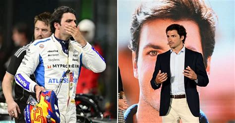 Carlos Sainz Rocks A Dapper Black Suit As He Attends Madrid Gp
