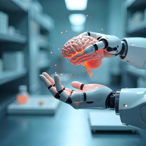 A Digital Brain Concept Representing Advanced Artificial Intelligence Stock Illustration