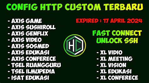 Update Config Custom Unlock Ssh Axis Xl Telkomsel Indosat
