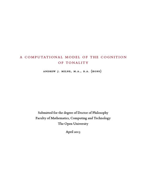 A Computational Model Of The Cognition O Pdf Pdf Pitch Music Scale Music