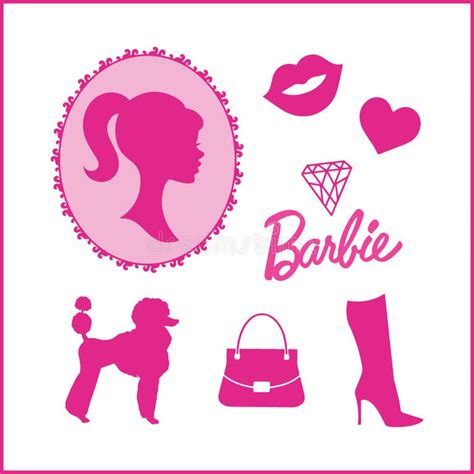 Barbie Doll Fashion Acessories Pink Vector Editorial Set Editorial Stock Image Illustration Of