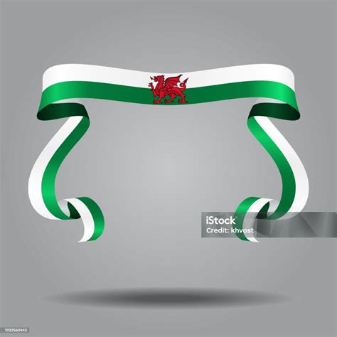 웨일스 말 깃발 물결 리본 배경 벡터 일러스트입니다 리본에 대한 스톡 벡터 아트 및 기타 이미지 리본 웨일스 0명