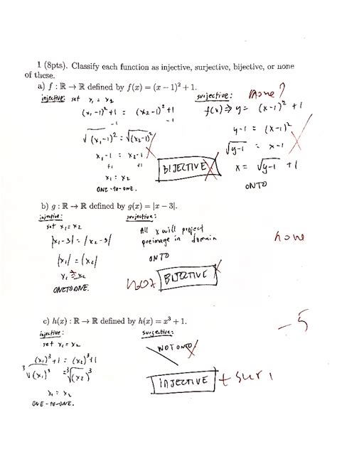 solved classify each function as injective surjective