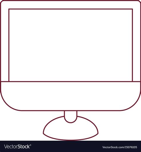 Dark Red Line Contour Of Lcd Monitor Royalty Free Vector