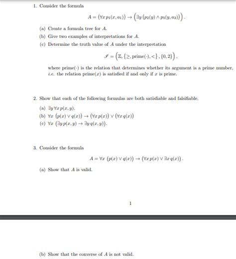 Solved Consider The Formula Chegg Com