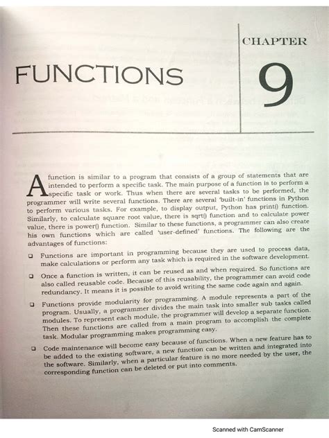 Chapter 9 Functions Pdf