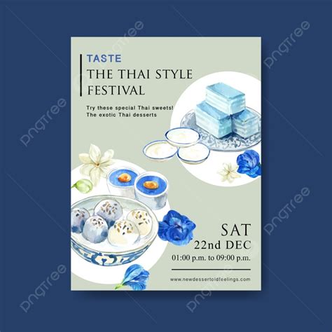 Thai Sweet Poster Design With Pudding Template Download On Pngtree