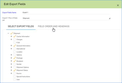 Advanced Export Setup StarShip