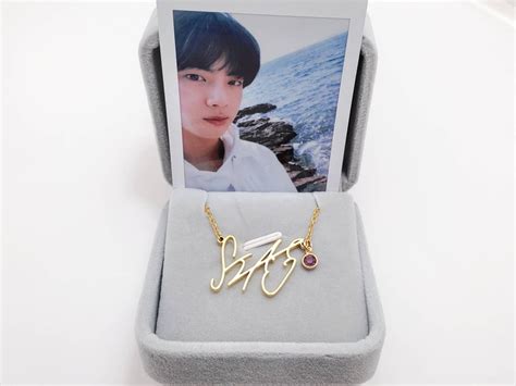 Bts Jin Signature Necklace Bts Merch Kpop Bts Necklace Etsy