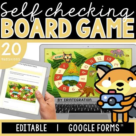 Digital Board Game Fractions Self Checking Editable Google Forms Erintegration