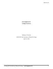 Lab GEOL Docx Revision Lab Assignment Geologic Structures Athabasca University
