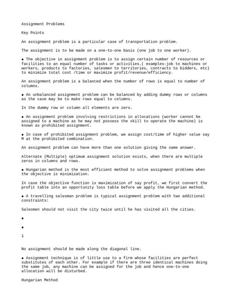 Assignment Problem Pdf Maxima And Minima Mathematical Optimization