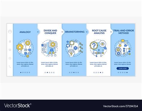 Problem Solving Tactics Onboarding Template Vector Image