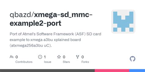 Github Qbazdxmega Sdmmc Example2 Port Port Of Atmels Software Framework Asf Sd Card