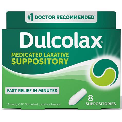 Dulcolax Laxative 8 Suppositories 10 Mg Walgreens