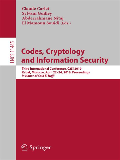 Codes Cryptology And Information Security Third International Conference C2si 2019 Rabat