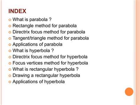 Parabola Hyperbola And Its Applications Pptx