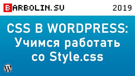 Css в Wordpress классы и селекторы дополнительные стили через Stylecss тему и плагин Youtube