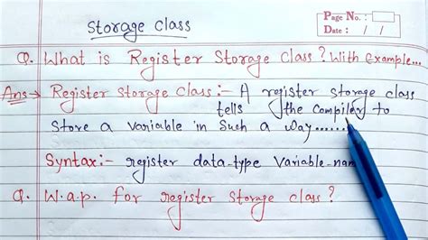Register Storage Class In C When To Use Register Variable In C With Example Youtube