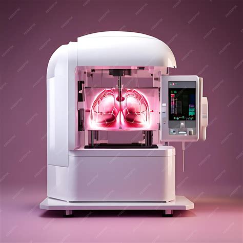 Photo Of Digital Breast Tomosynthesis Dbt Machine Isolated On White Glossy Background Premium