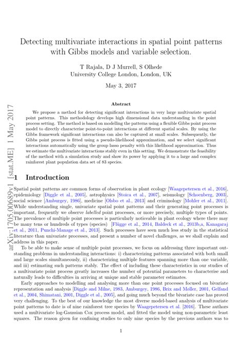 Pdf Detecting Multivariate Interactions In Spatial Point Patterns