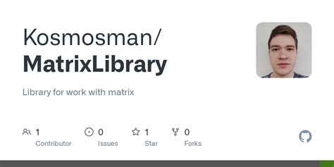 Github Kosmosman Matrixlibrary Library For Work With Matrix