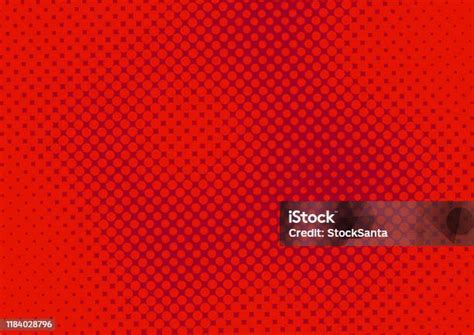 복고풍 만화 스타일의 하프 톤 점과 크림슨 레드 팝 아트 배경 디자인 템플릿 1960 1969 년에 대한 스톡 벡터 아트 및