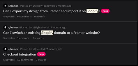 Framer Shopify R Framer