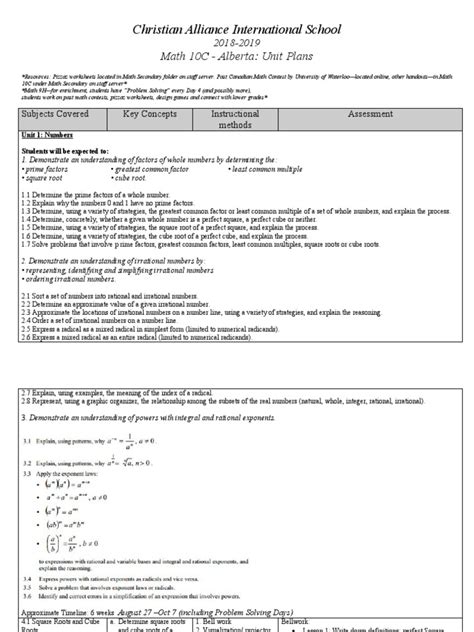math 10c unit plans 2018 2019 pdf trigonometric functions triangle