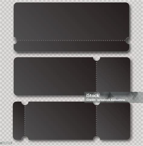 투명 한 배경에 절연 분리 요소와 블랙 티켓 템플릿 음악 댄스 라이브 콘서트 이벤트 입구 벡터 초대 카드입니다 복권 빈 0명에 대한 스톡 벡터 아트 및 기타 이미지 Istock