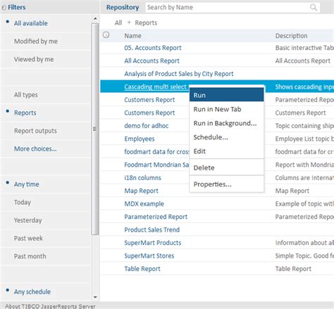 Hide Right Click Options On Report Based On Role Products Jaspersoft Community