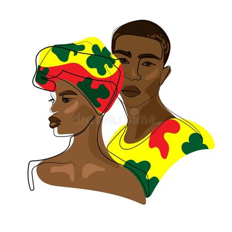 Black African And African American Men And Women Portrait For