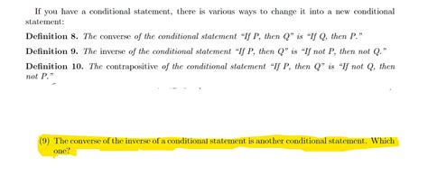 Solved If You Have A Conditional Statement There Is Various Chegg