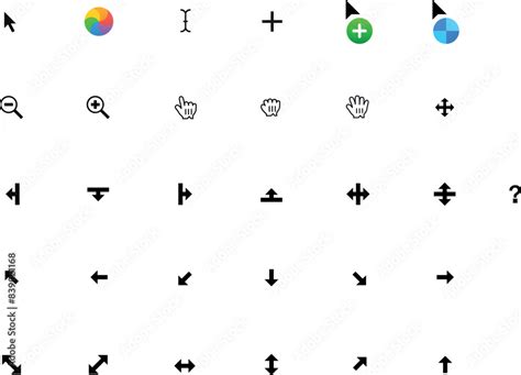 Poster Mac Os Mouse Cursor Pointer Anchor Click Collection Set Symbol Of Apple Basic System Icon