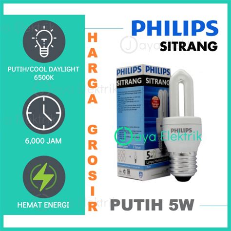 Lampu Philips Sitrang W Watt W Watt Putih Cool Daylight Lampu Hemat Energi Lilin Grosir