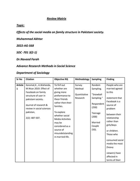 Review Matrix Wps Officedoc