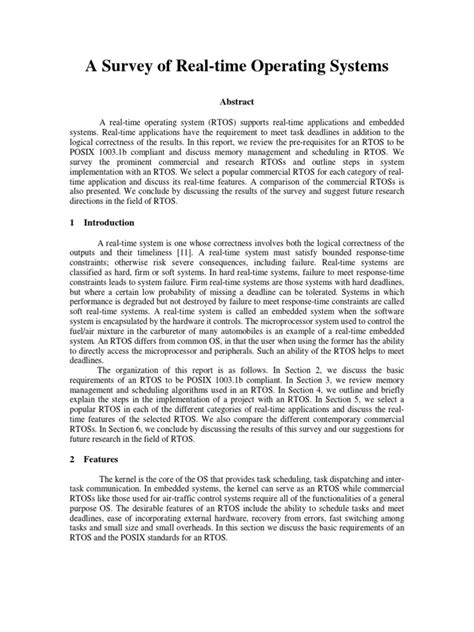 survey of rtos pdf thread computing scheduling computing
