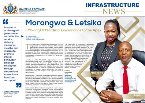 Morongwa And Letsika Moving Dids Ethical Governance To The Apex