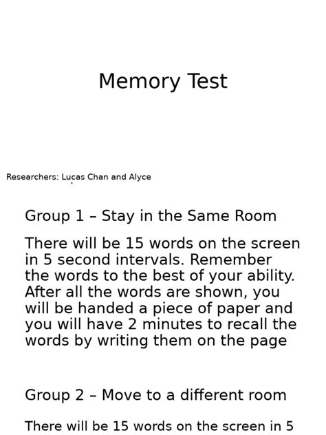 Psych Memory Presentation Words Pdf