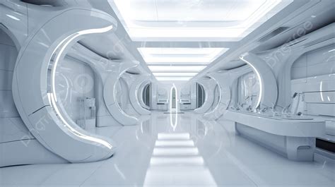 konsep arsitektur futuristik yang ditampilkan dalam 3d untuk desain interior interior pesawat