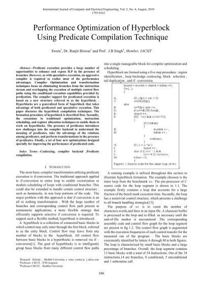 Performance Optimization Of Hyperblock Using Predicate Ijcee