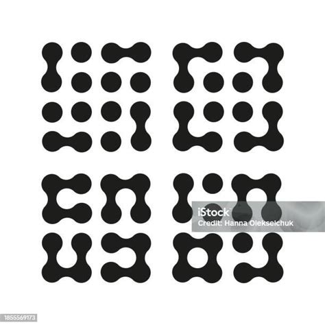 Metaball Simple Icons Connected Dots Vector Signs Integration Abstract